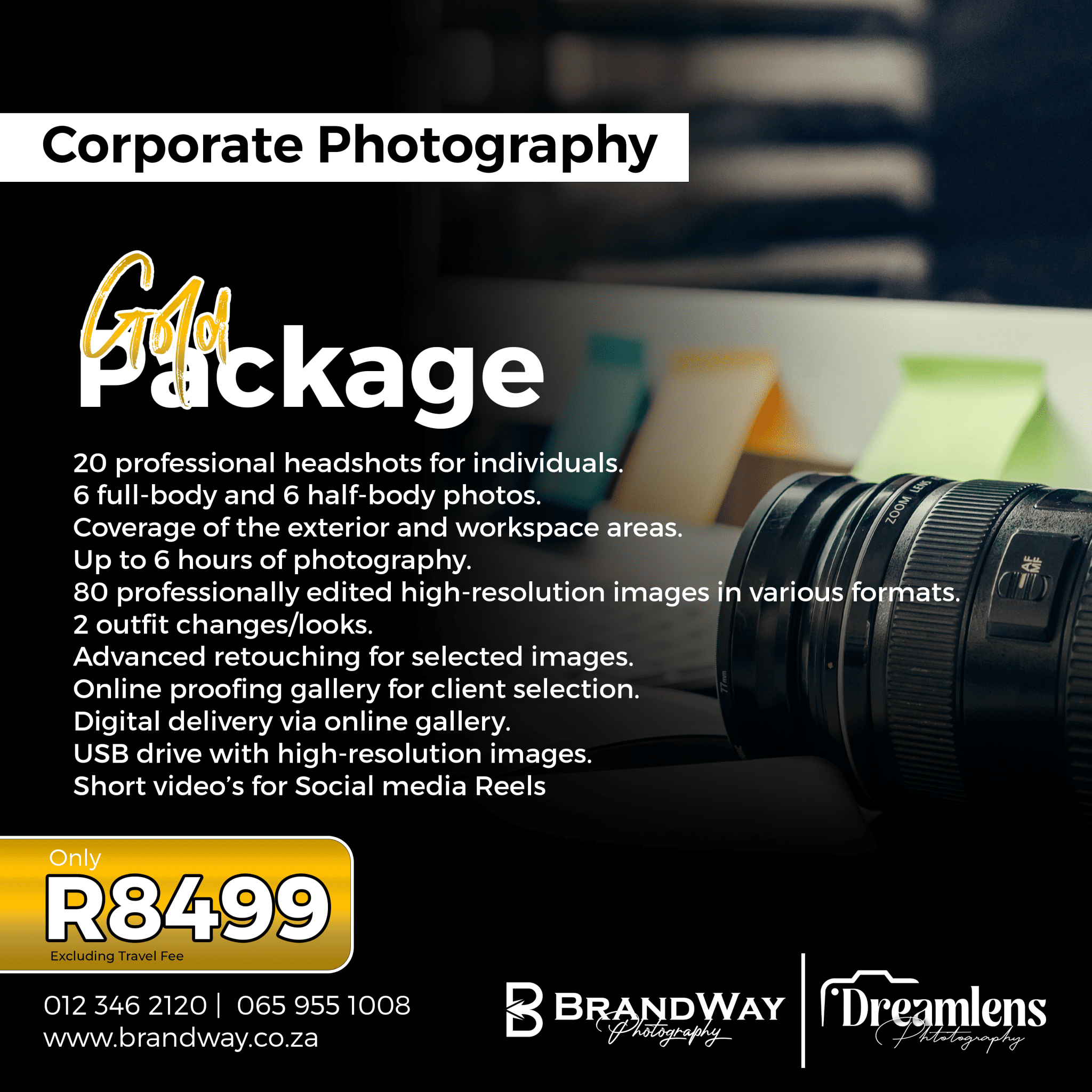 Gold Corporate Photography Package - Brandway SA
